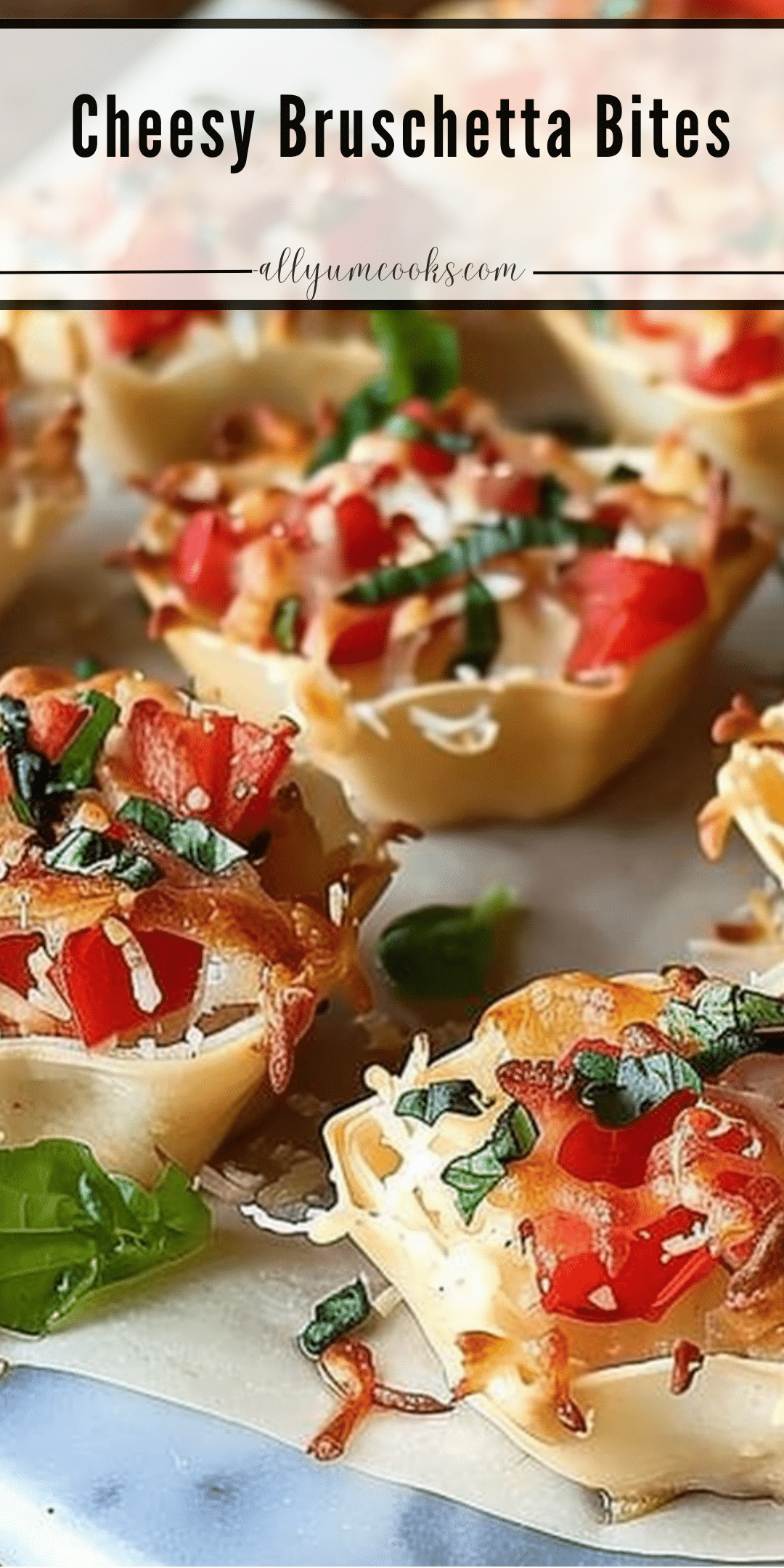 Cheesy Bruschetta Bites | All Yum Cooks