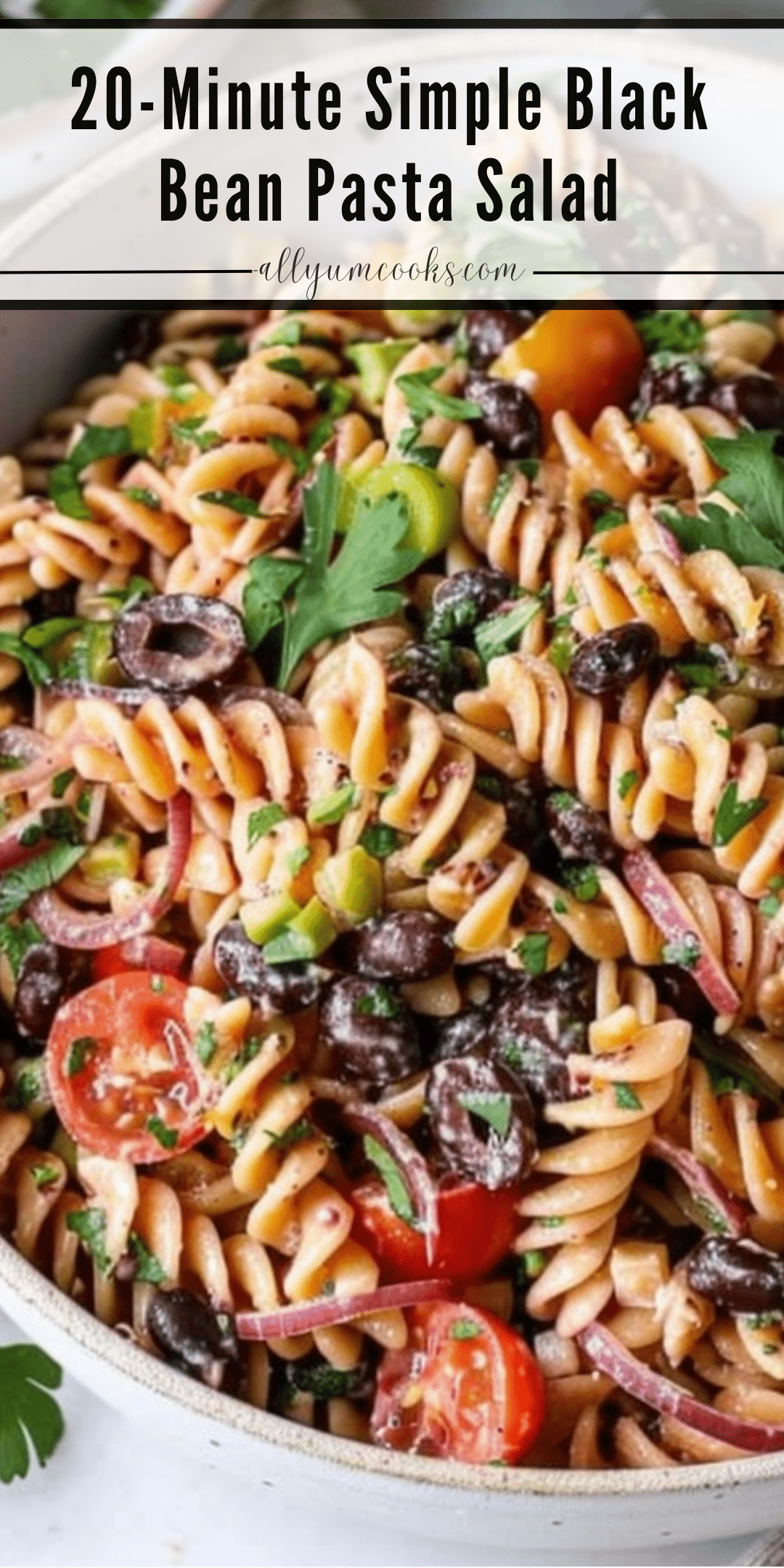 20-Minute Simple Black Bean Pasta Salad | All Yum Cooks