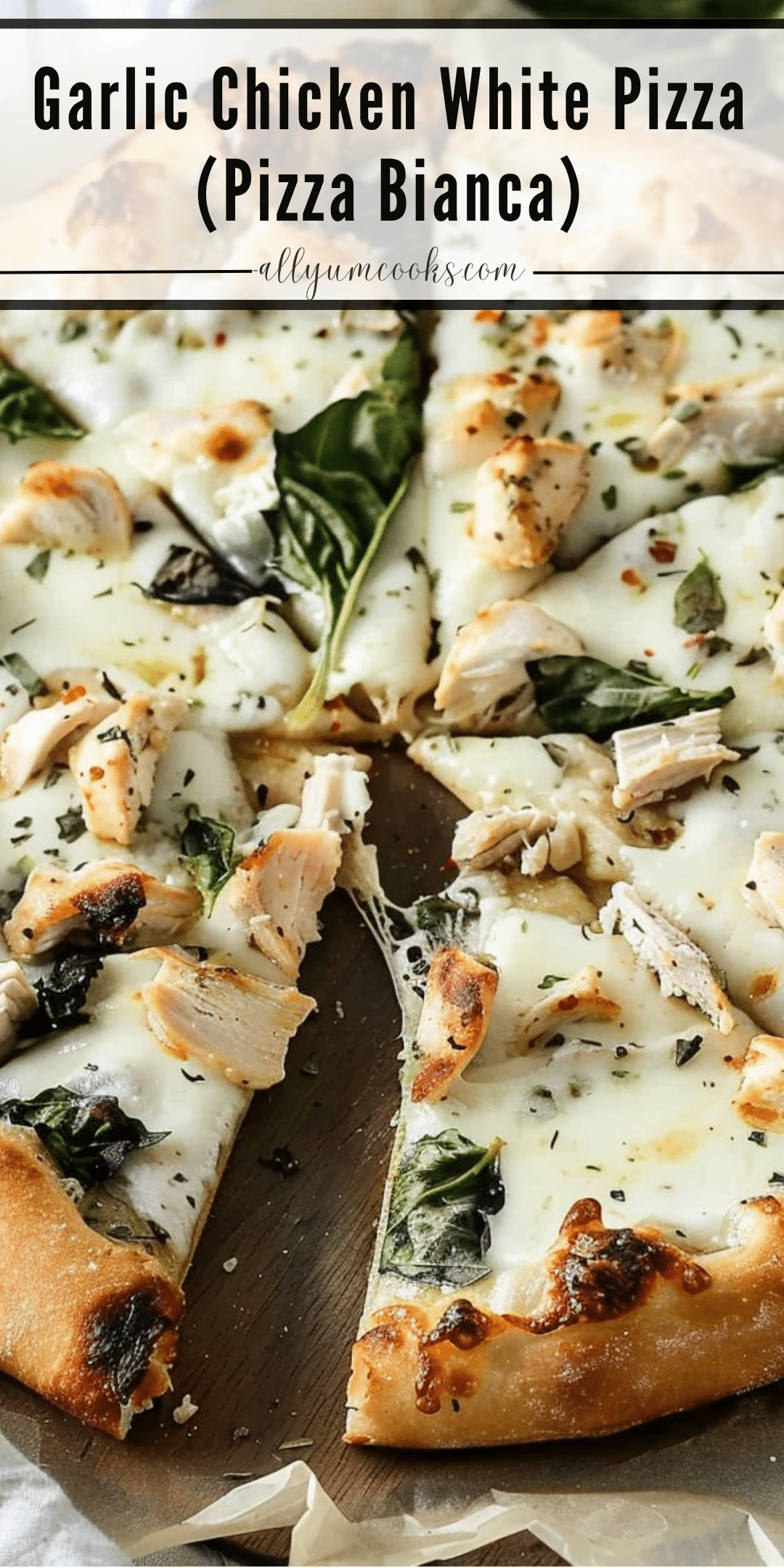 Garlic Chicken White Pizza (Pizza Bianca) | All Yum Cooks