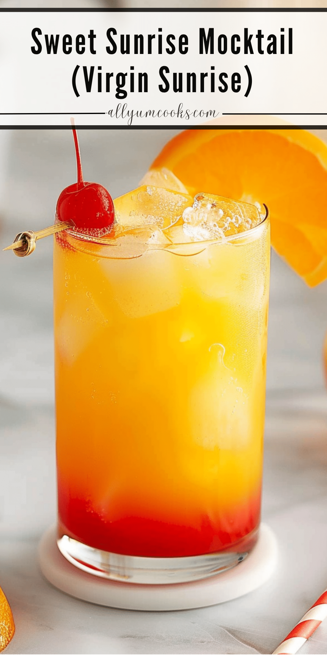 Sweet Sunrise Mocktail (Virgin Sunrise) | All Yum Cooks