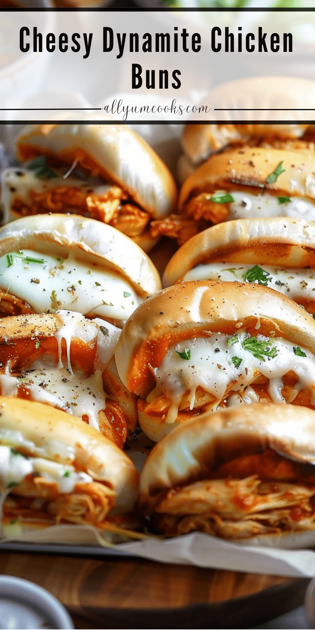 Cheesy Dynamite Chicken Buns | All Yum Cooks
