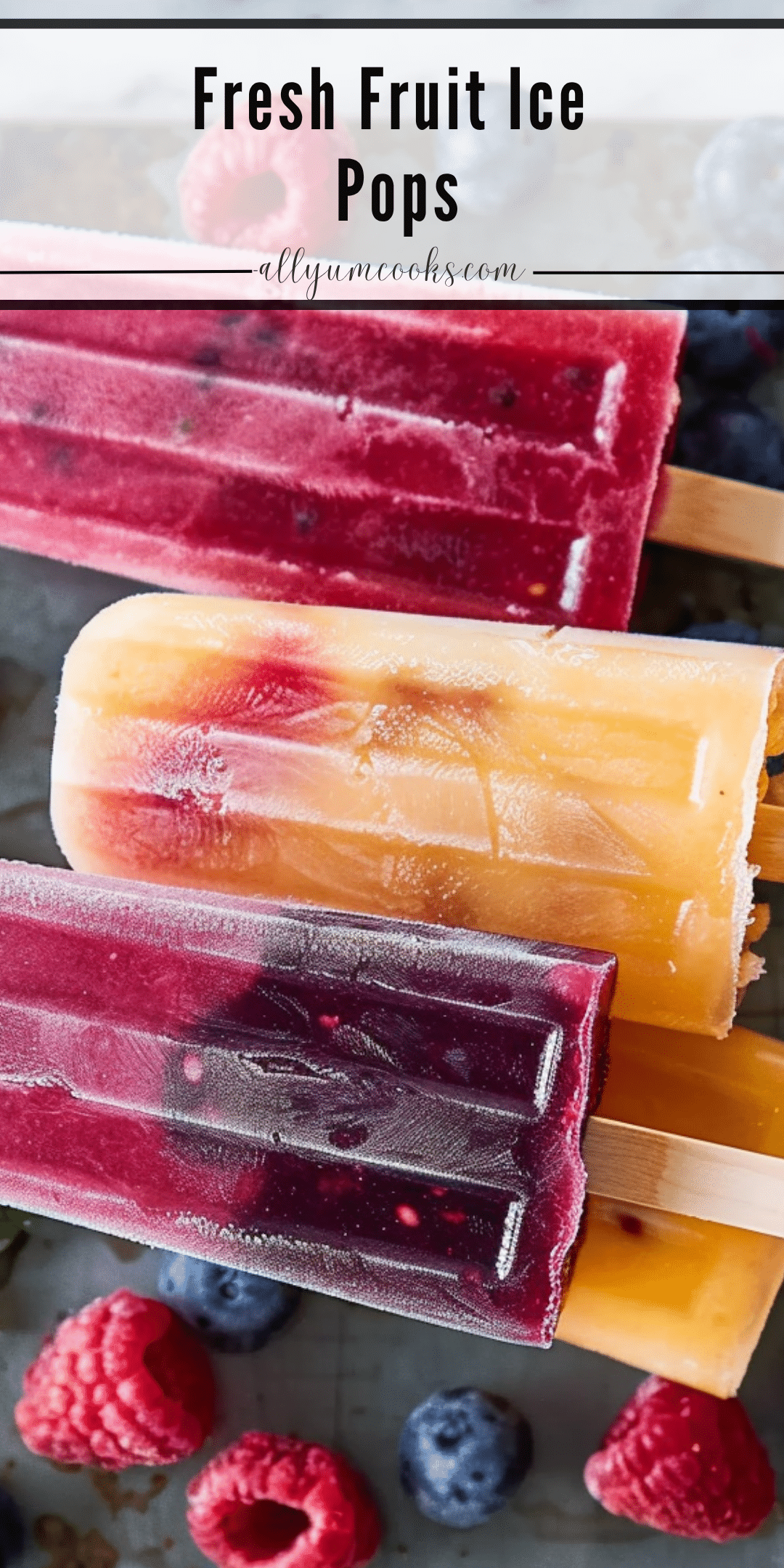 Fresh Fruit Ice Pops | All Yum Cooks