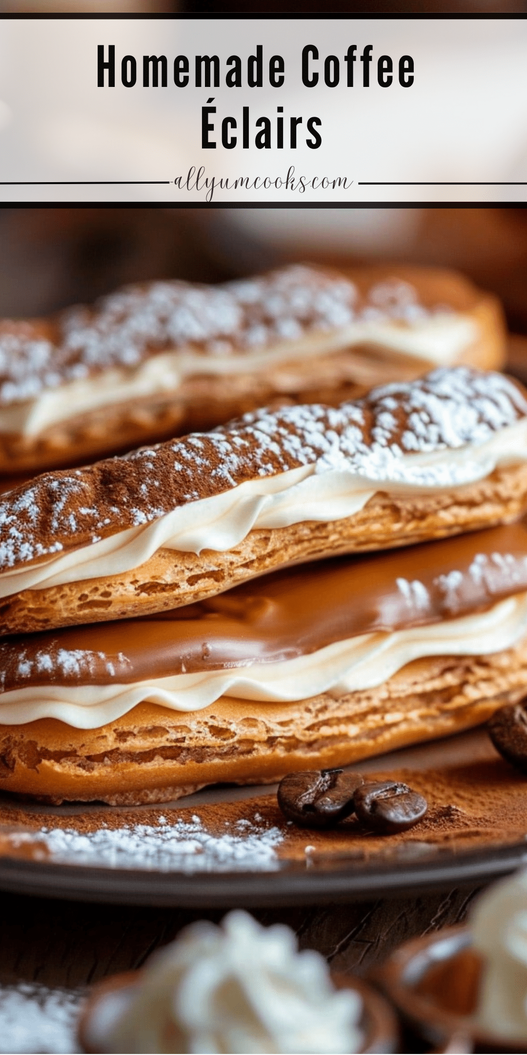 Homemade Coffee Éclairs | All Yum Cooks