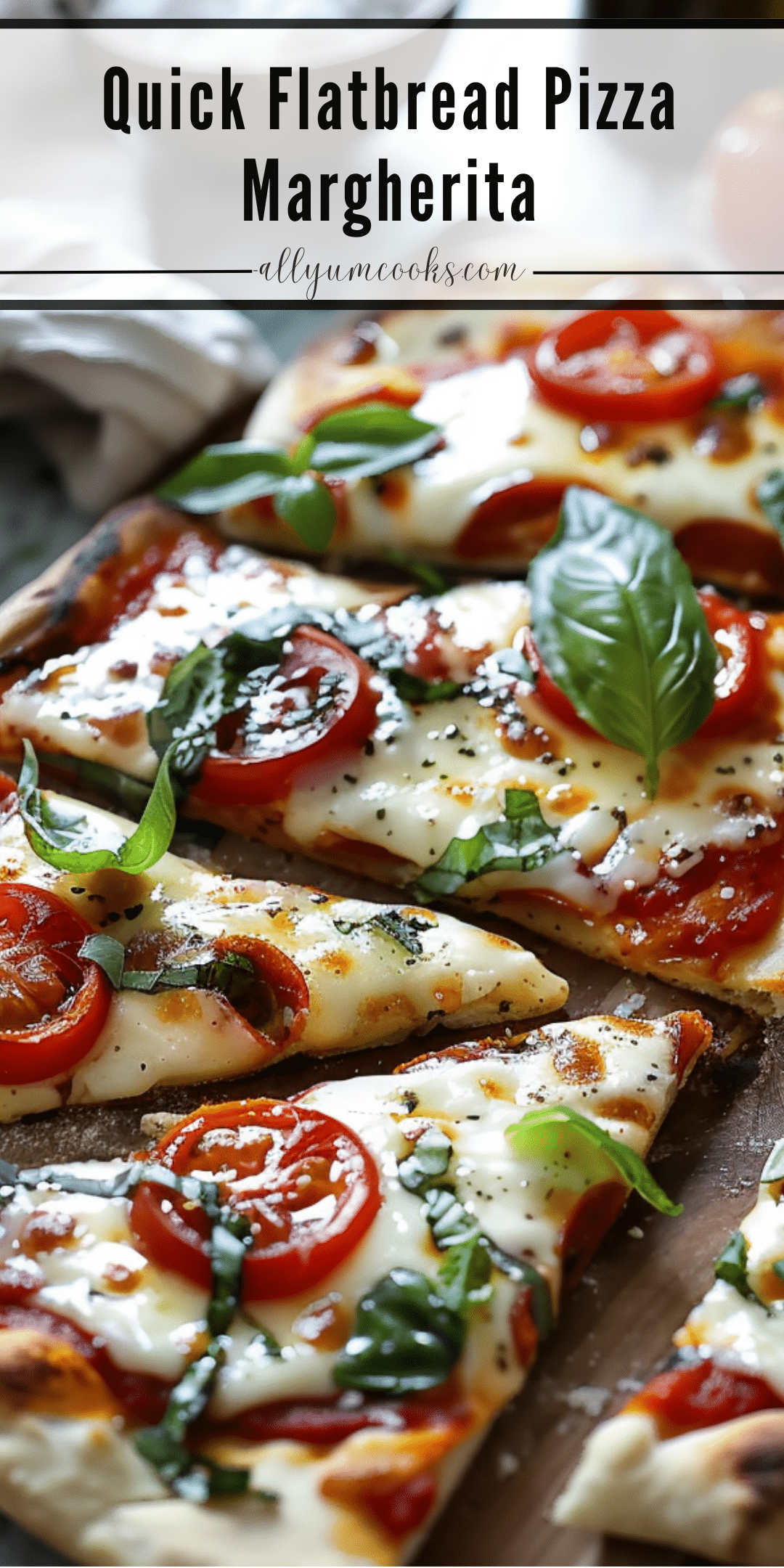 Quick Flatbread Pizza Margherita | All Yum Cooks