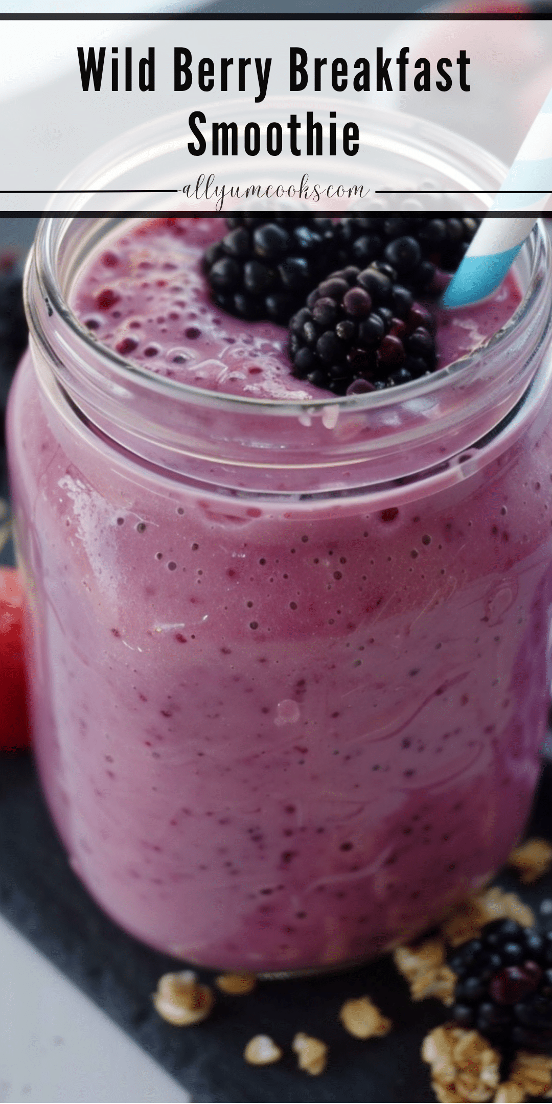Wild Berry Breakfast Smoothie | All Yum Cooks