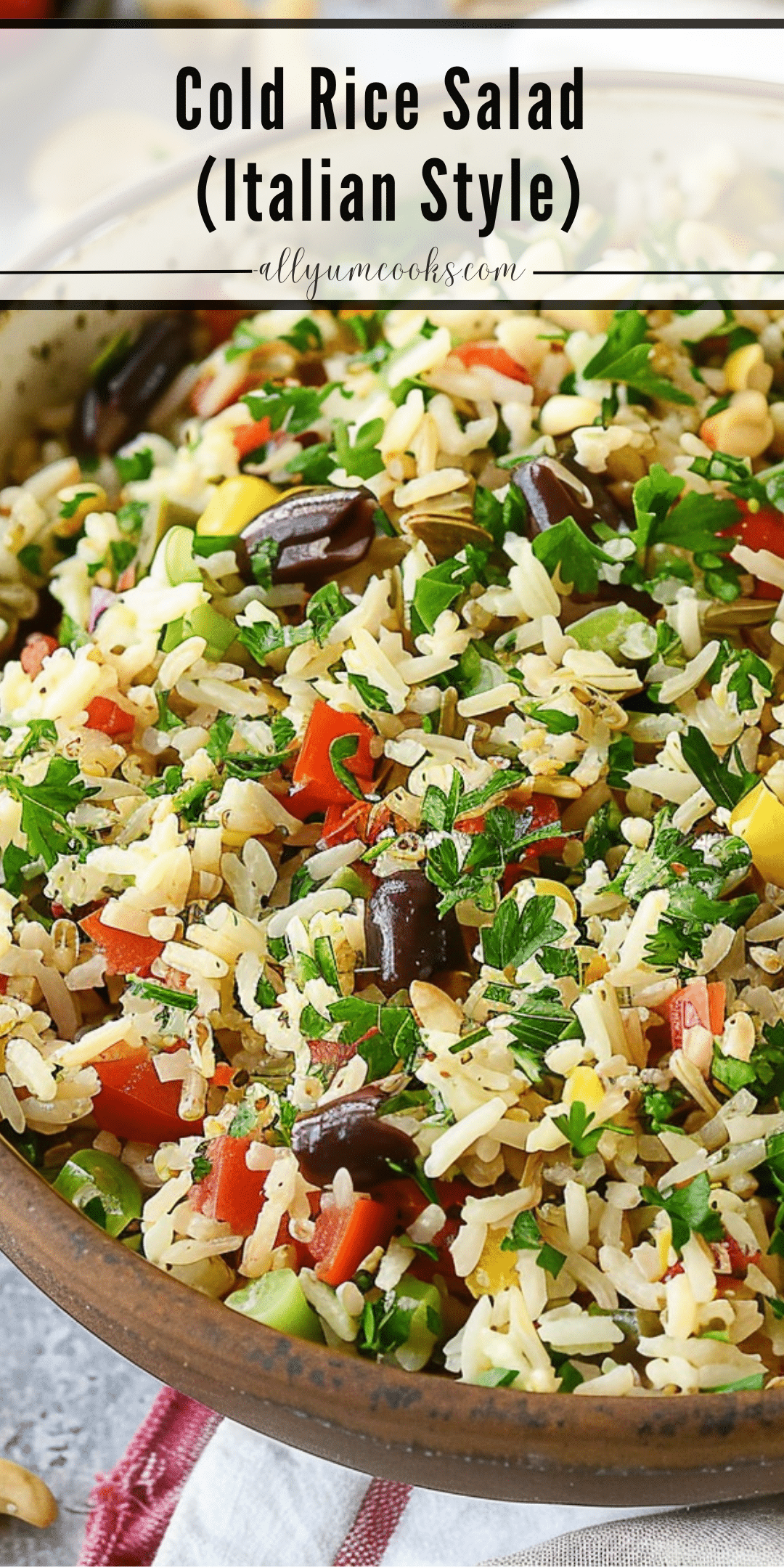 Cold Rice Salad (Italian Style) - All Yum Cooks