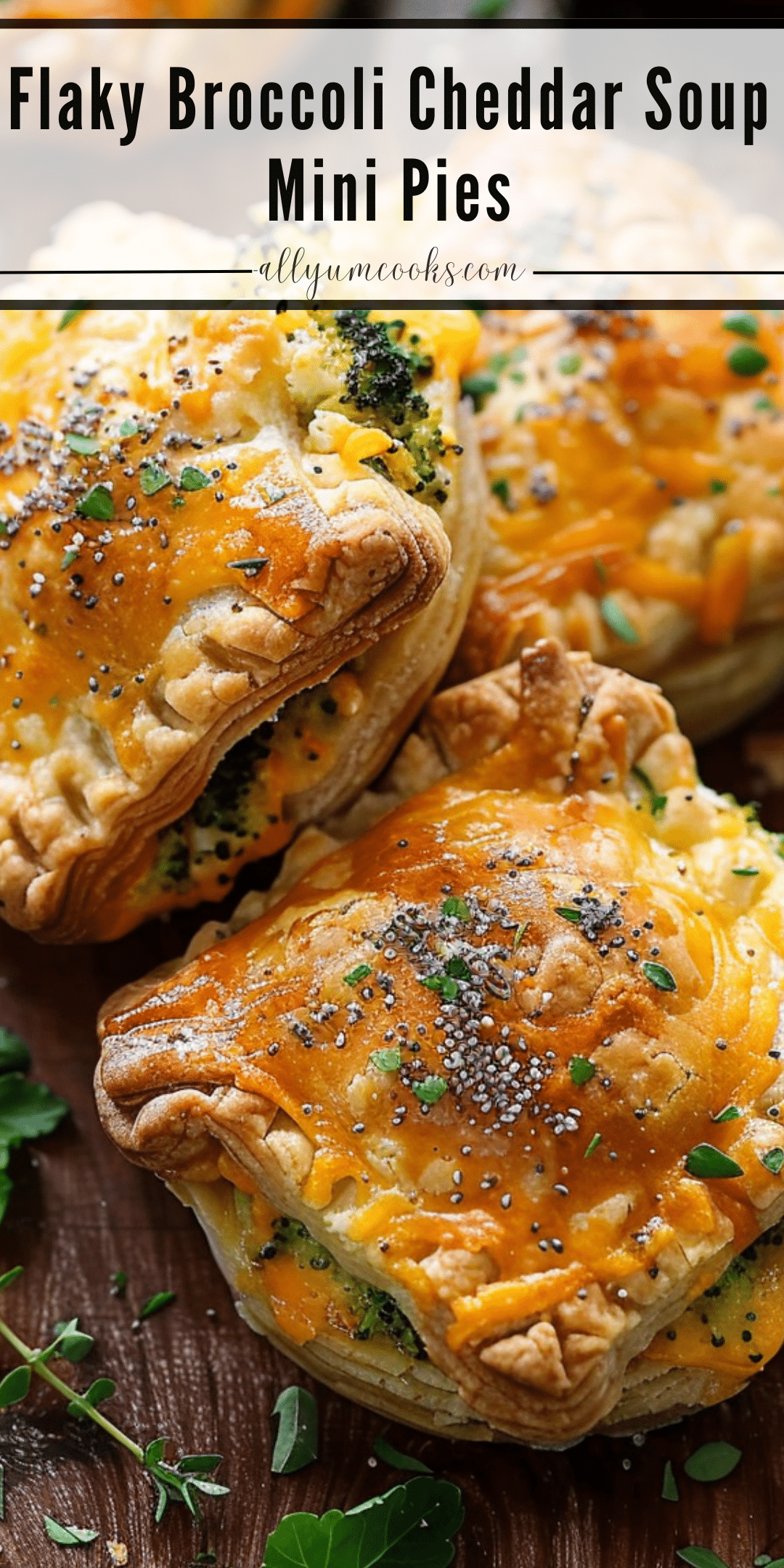Flaky Broccoli Cheddar Soup Mini Pies | All Yum Cooks