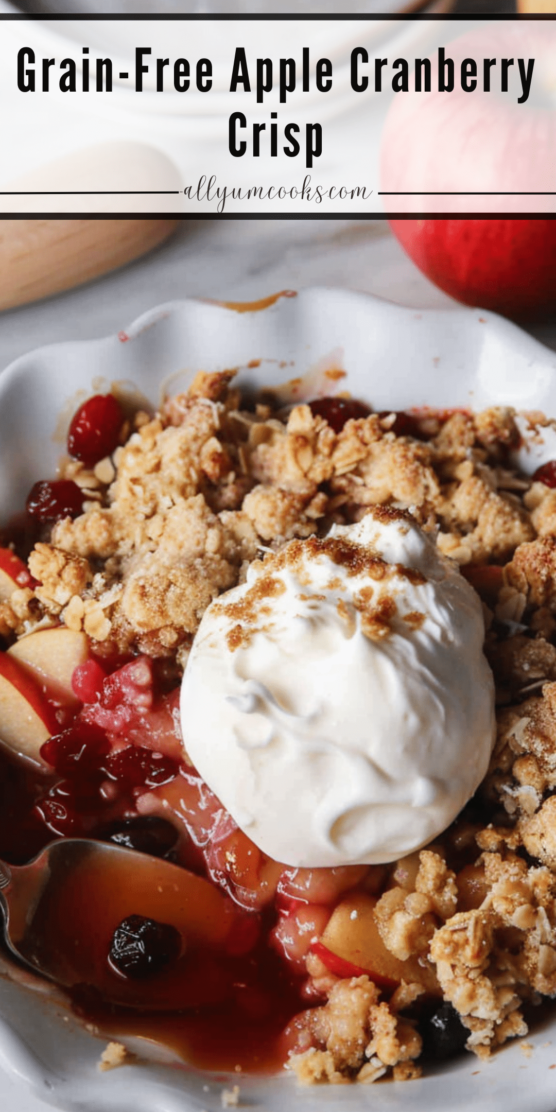 Grain-Free Apple Cranberry Crisp | All Yum Cooks