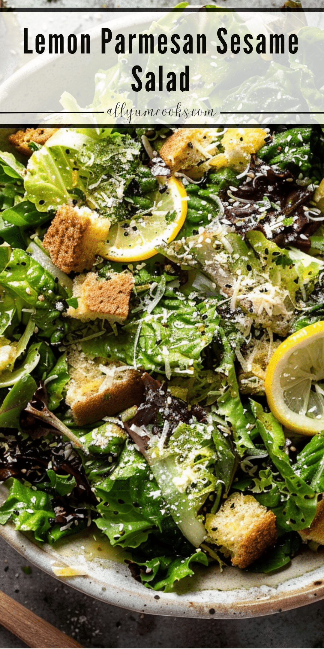 Lemon Parmesan Sesame Salad | All Yum Cooks