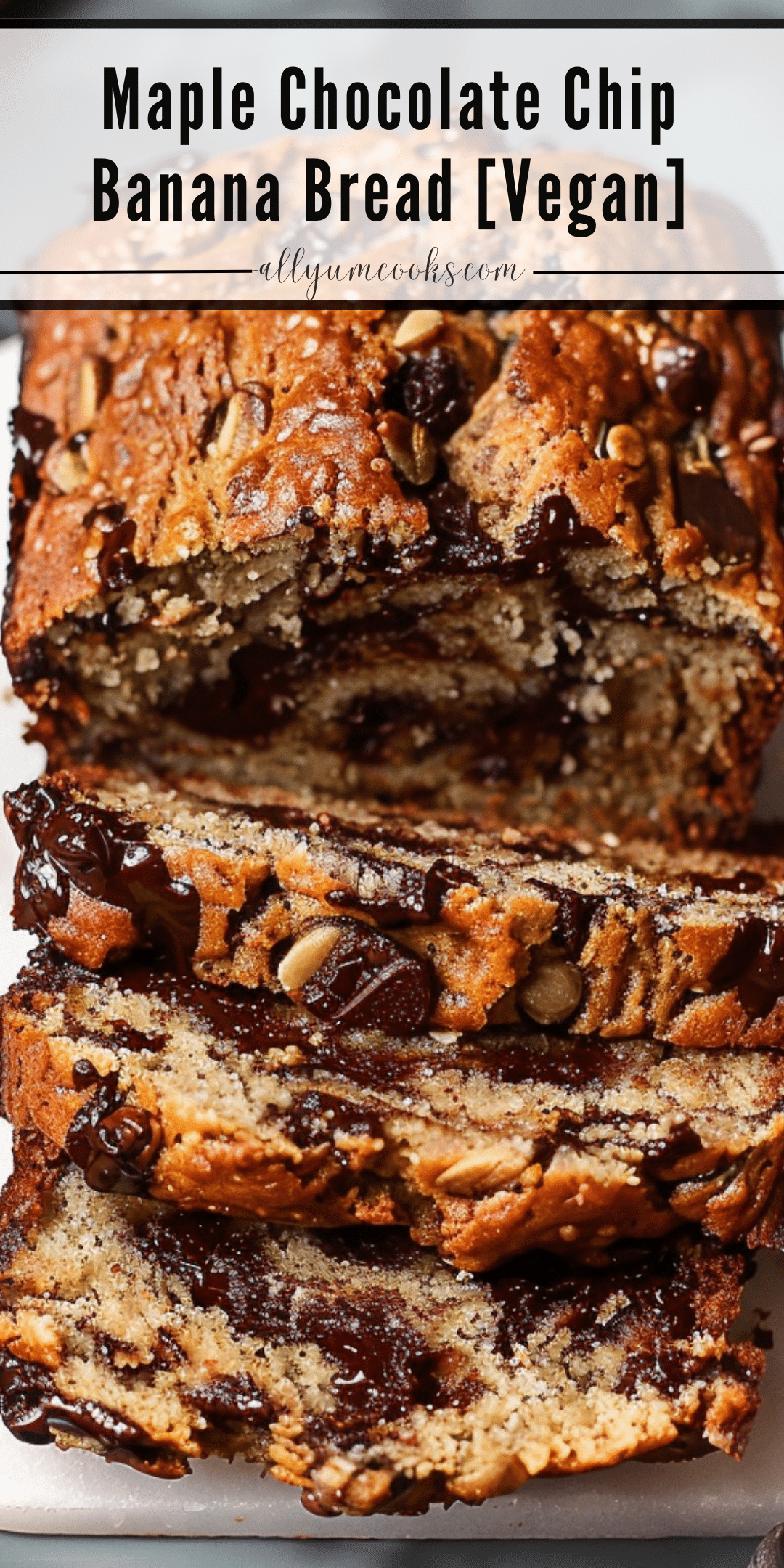 Maple Chocolate Chip Banana Bread [Vegan] | All Yum Cooks