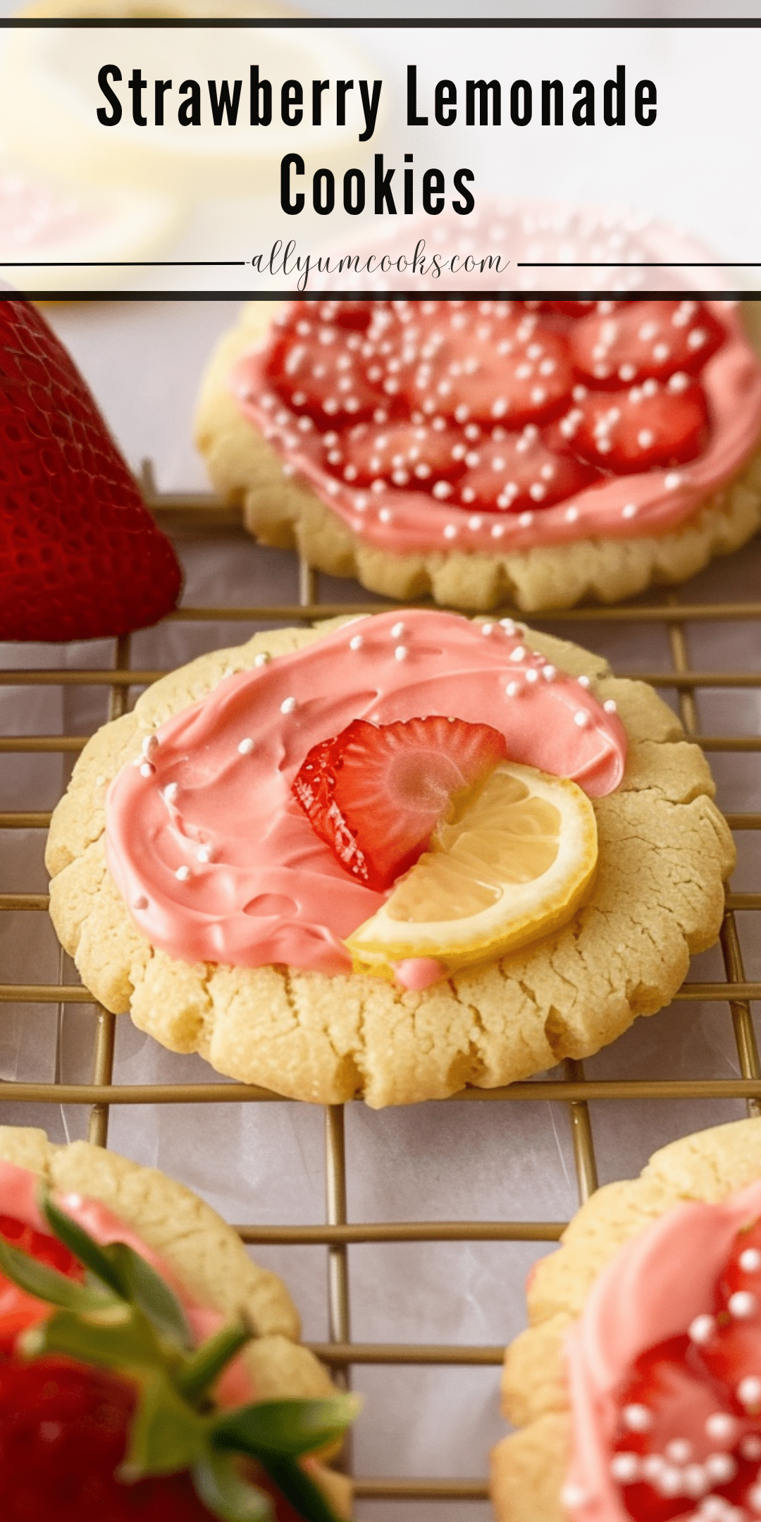 Strawberry Lemonade Cookies - All Yum Cooks