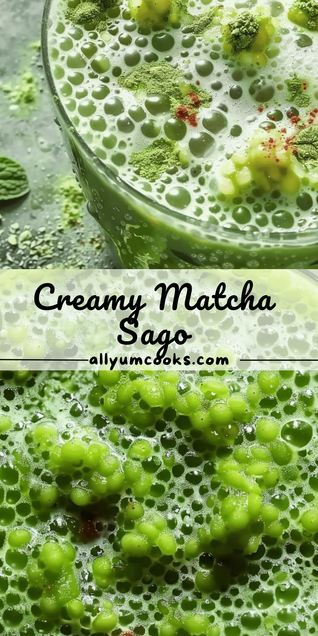 Creamy Matcha Sago | All Yum Cooks