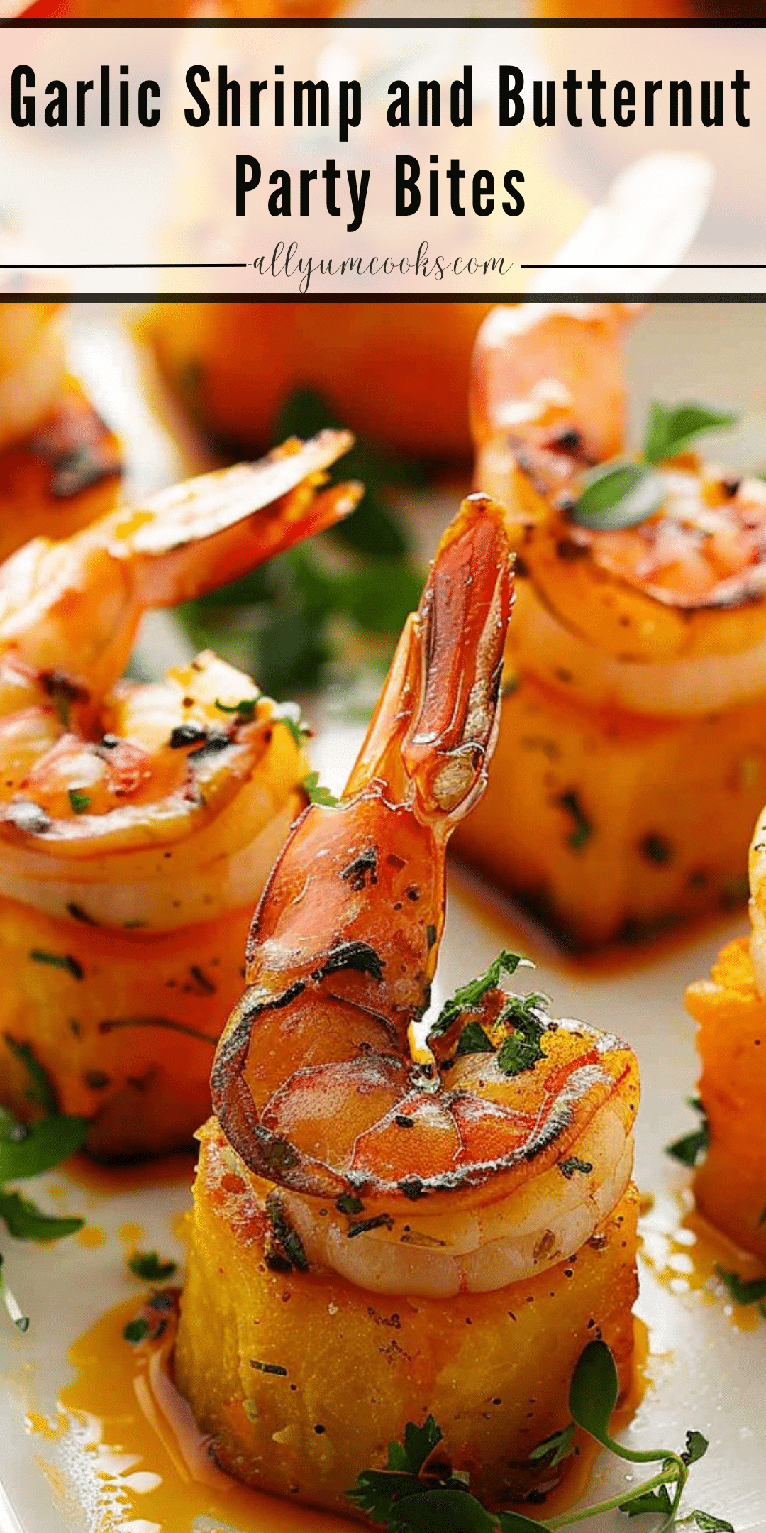 Garlic Shrimp and Butternut Party Bites | All Yum Cooks