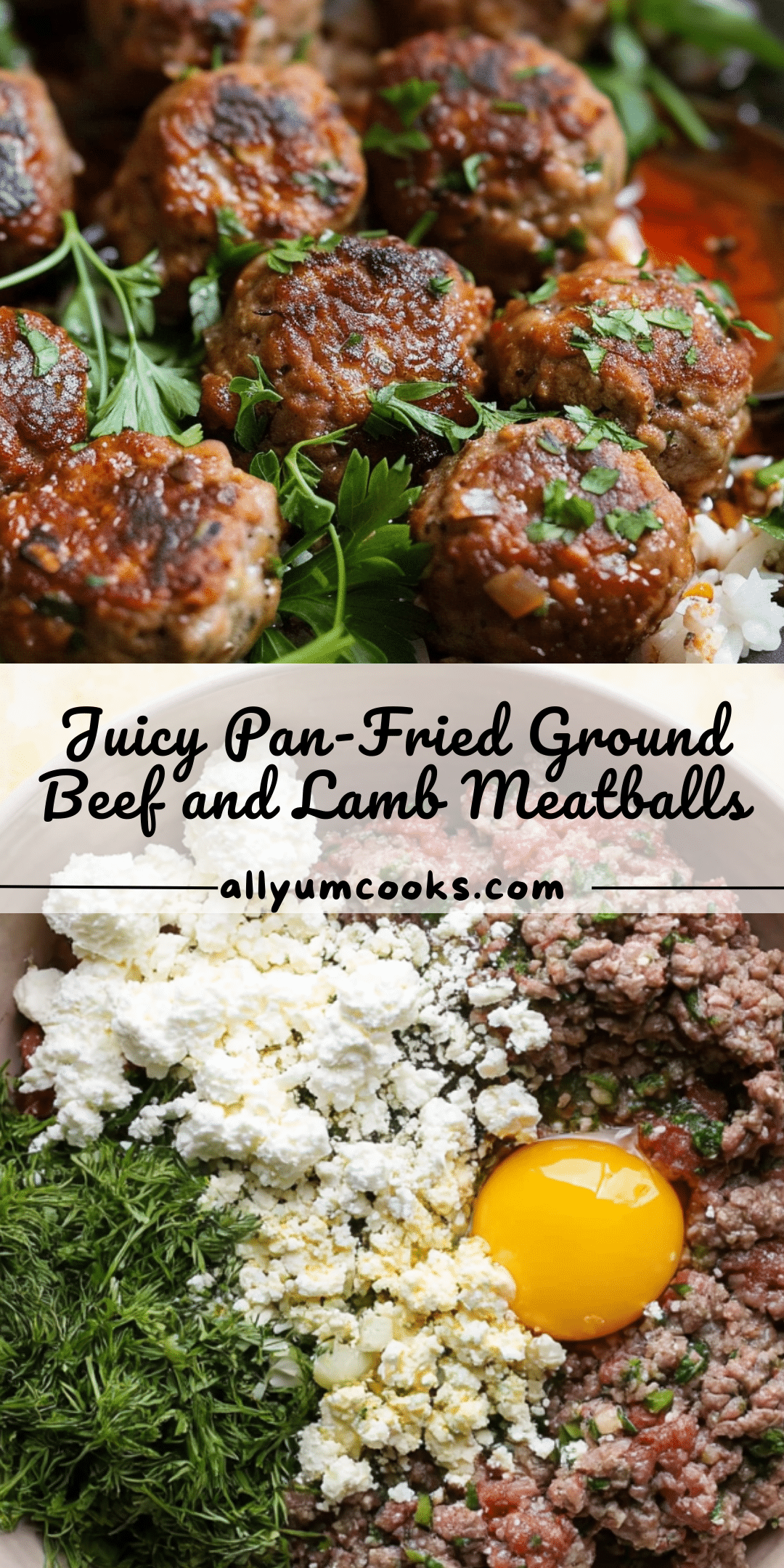 Juicy Pan-Fried Ground Beef and Lamb Meatballs | All Yum Cooks