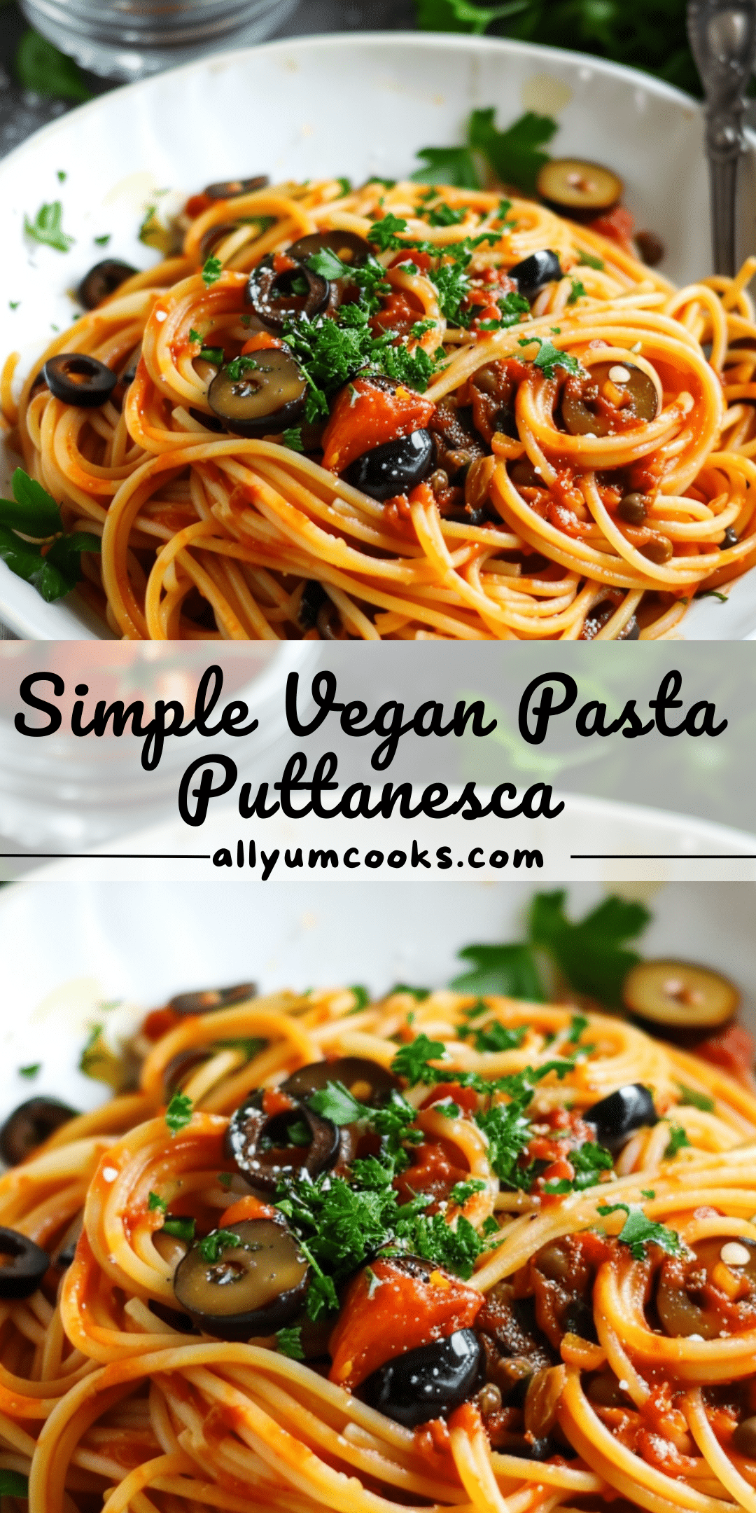 Simple Vegan Pasta Puttanesca | All Yum Cooks