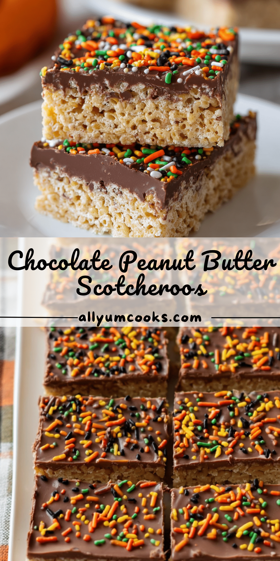 Chocolate Peanut Butter Scotcheroos | All Yum Cooks