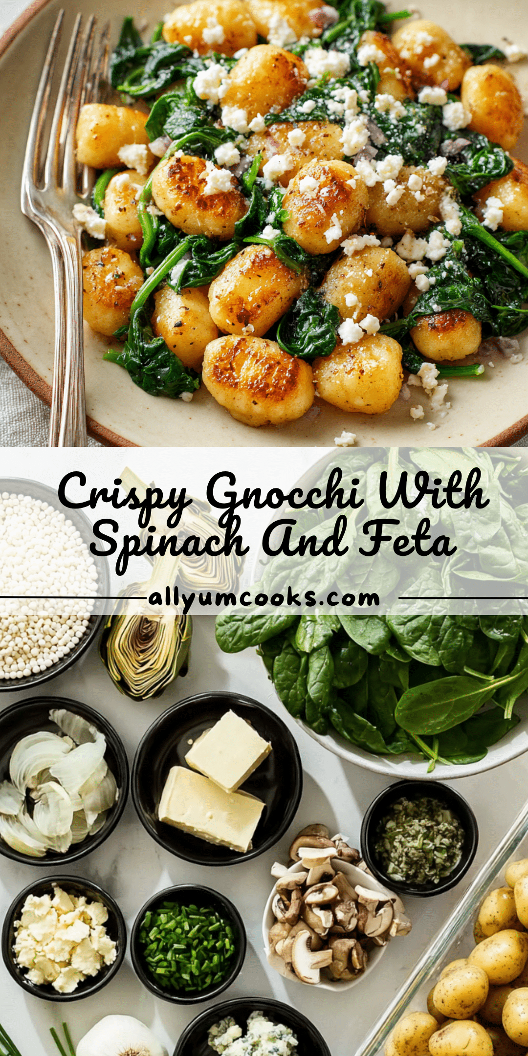 Crispy Gnocchi With Spinach And Feta | All Yum Cooks