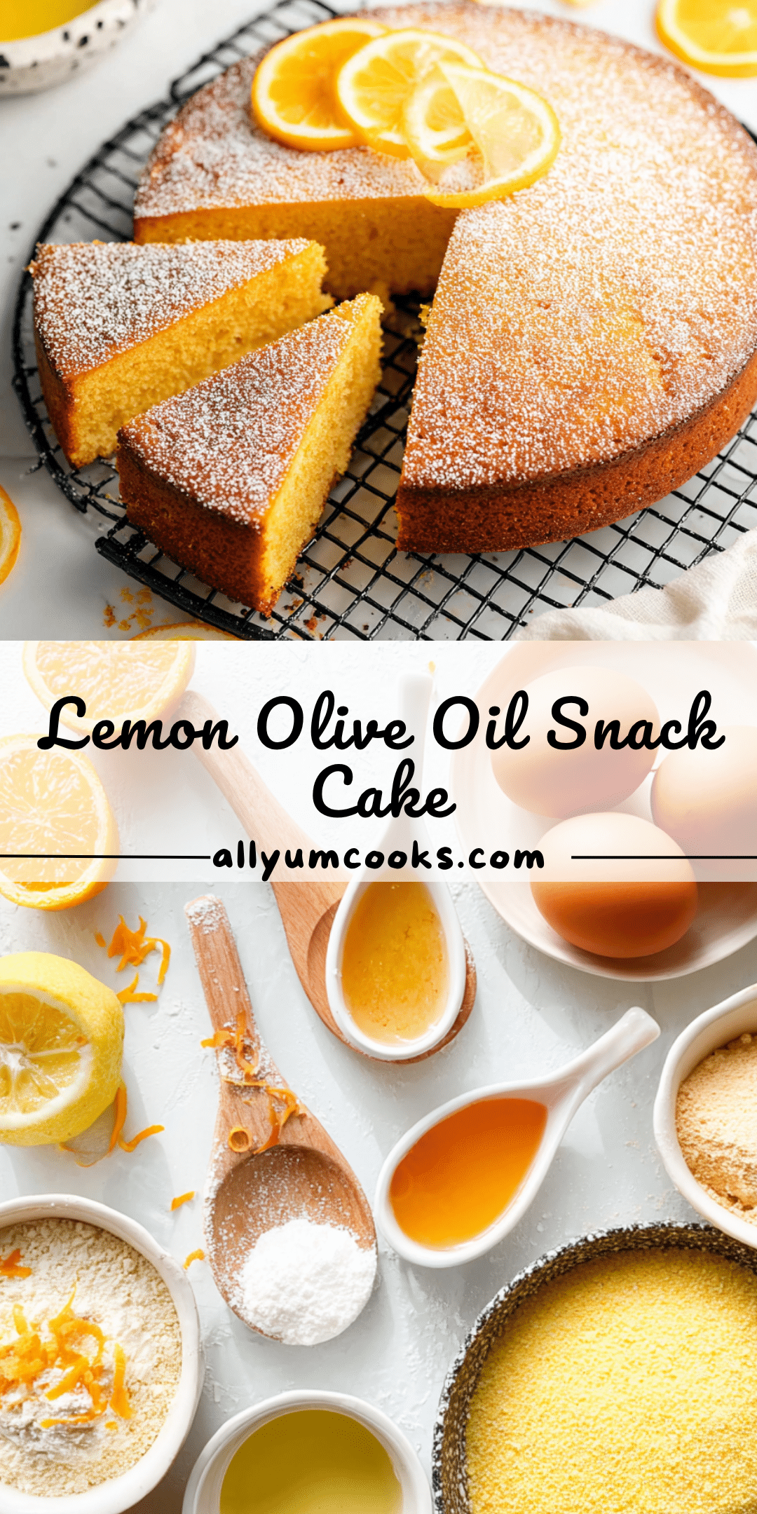 Lemon Olive Oil Snack Cake | All Yum Cooks
