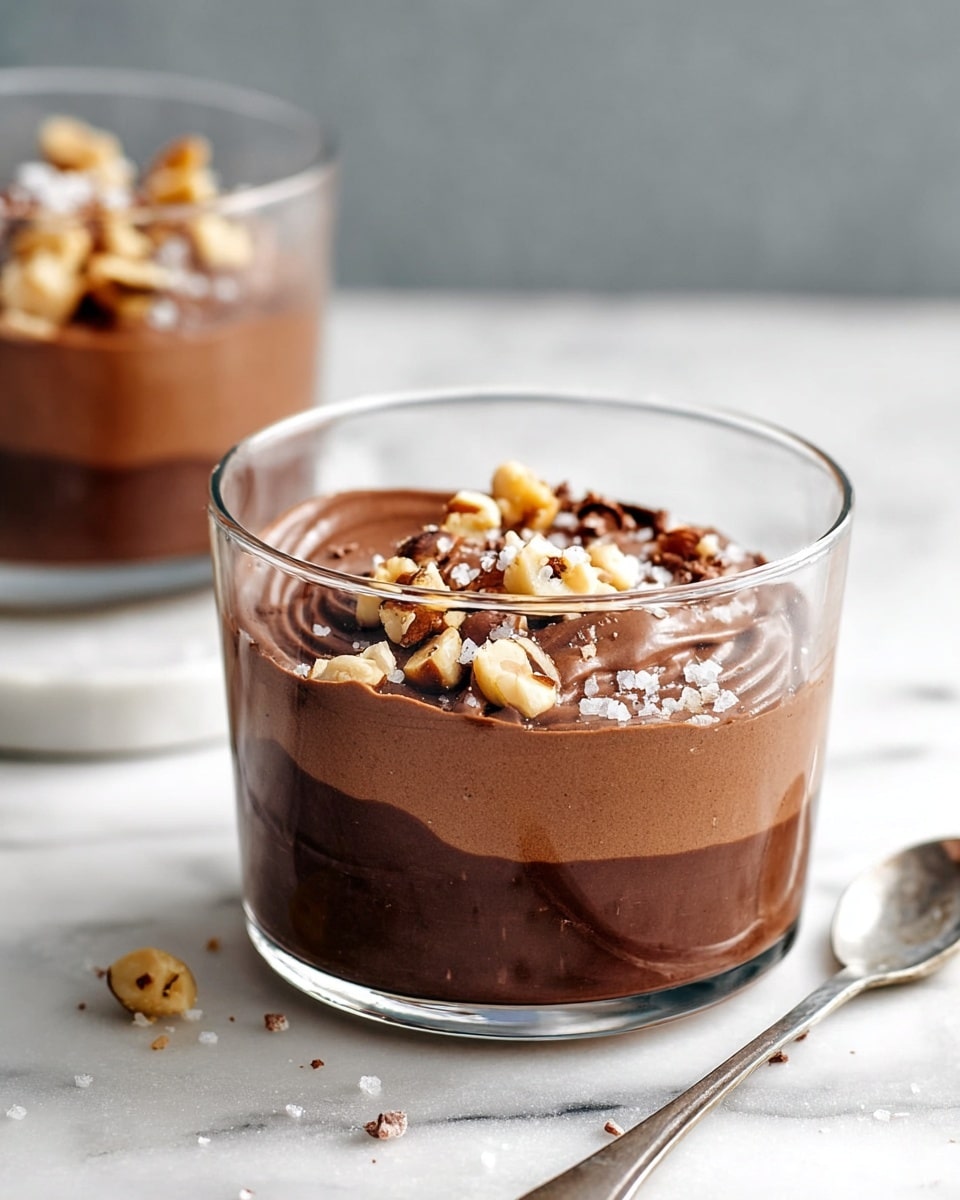 Creamy Chocolate Avocado Pudding with Hazelnuts & Sea Salt