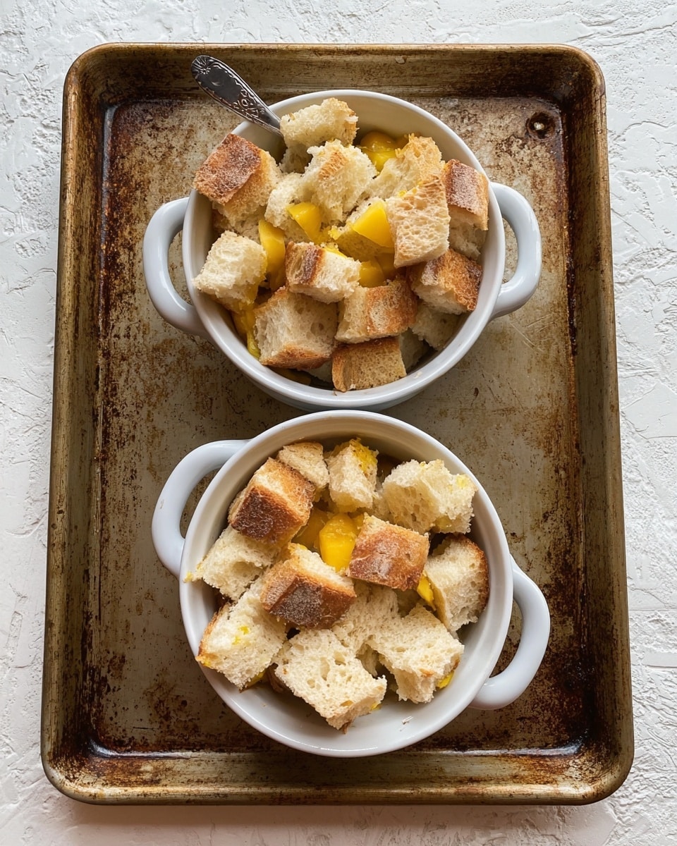 Peach Bread Pudding with Brown Sugar Sauce - Irresistible Comfort Dessert