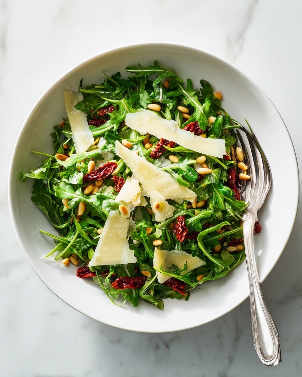 Arugula Salad with Sun-Dried Tomatoes and Pine Nuts | Fresh & Flavorful