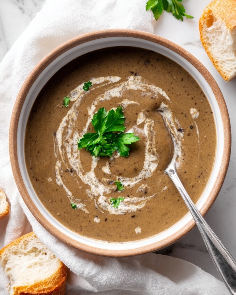 Slow Cooker Mushroom Soup with White Beans and Cream | Cozy & Delicious