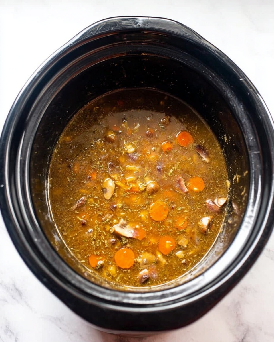 Slow Cooker Mushroom Soup with White Beans and Cream | Cozy & Delicious