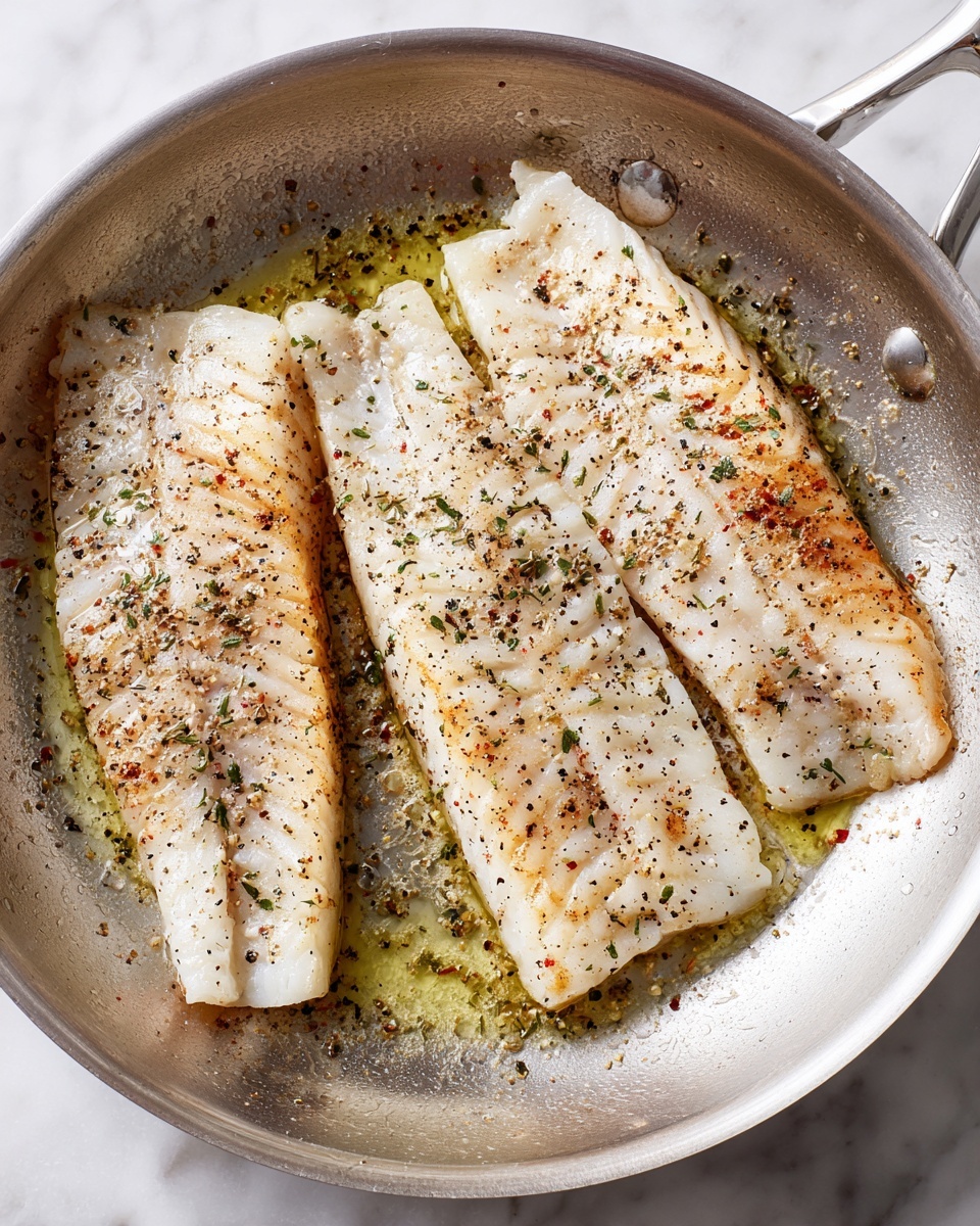 Pan-Seared Cod in White Wine Tomato Basil Sauce - Elegant Fish Dish
