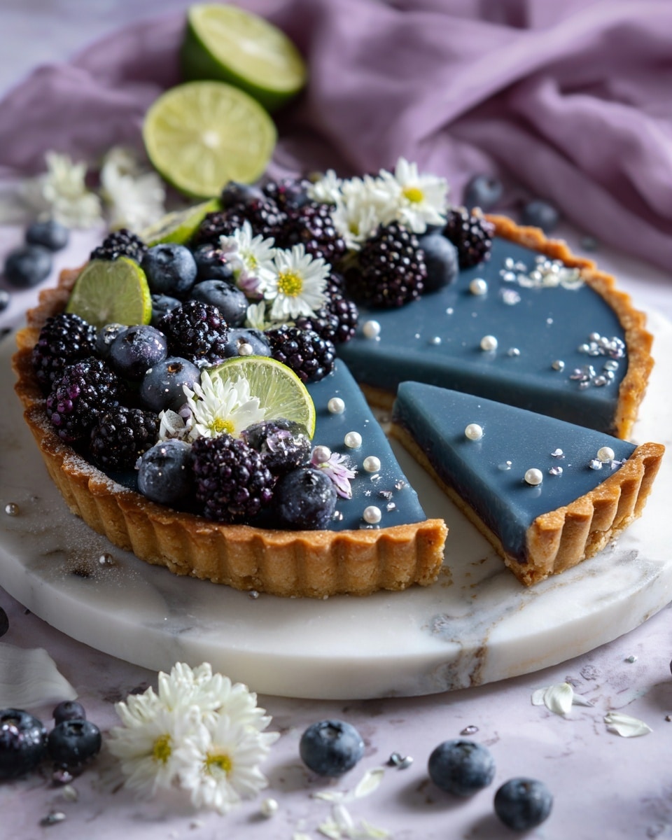 Vegan Blue Moon Lime Tart: Refreshing & Stunning Summer Dessert